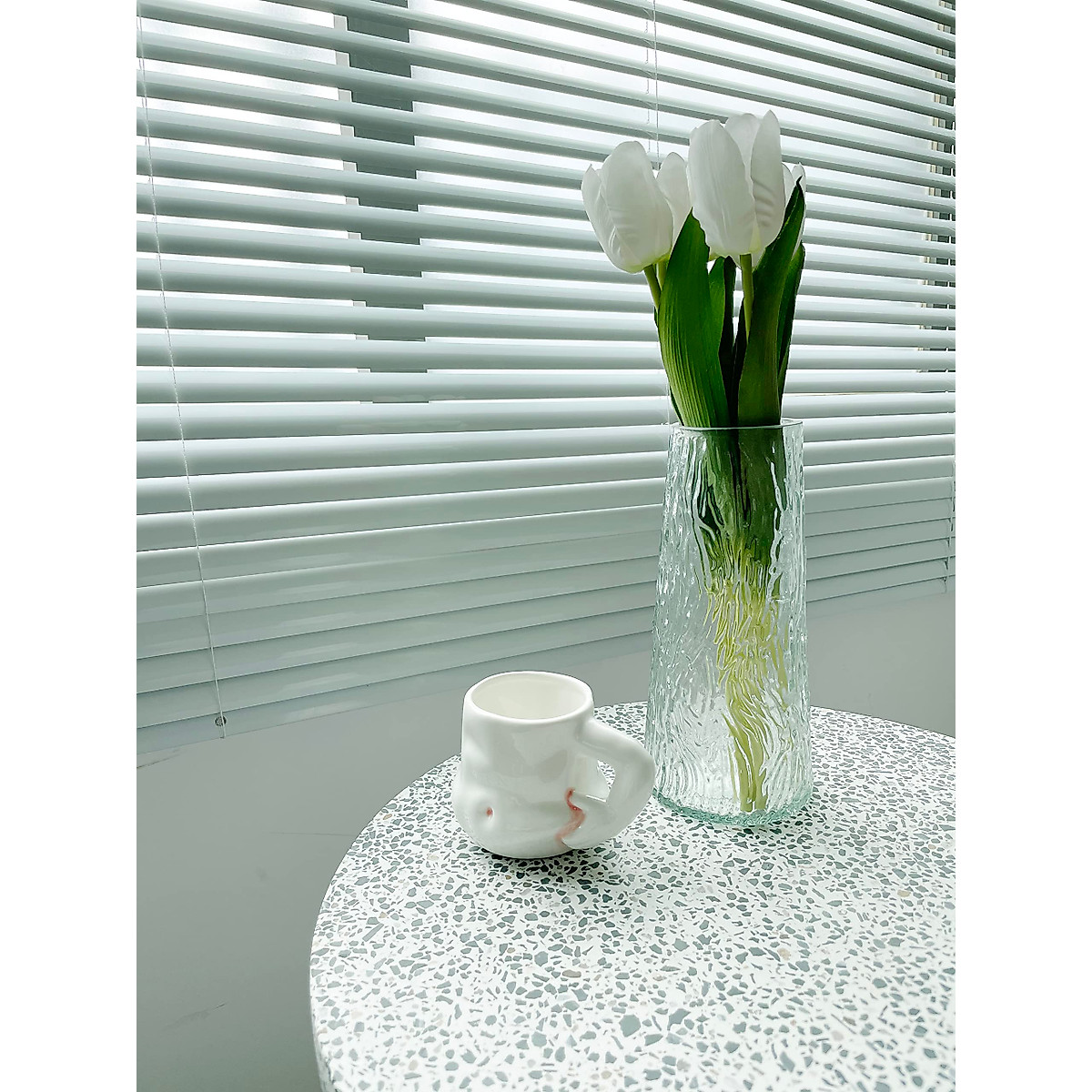 hesim Hand-Crafted Ceramic 14OZ Fat Belly Mug | Coffee Mug With Arm Handle | Fat Mug | Potbelly Coffee Mug | Father's Day Gift