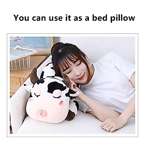 WUZHOU Cow Stuffed Animals, Soft Pillow Plush Toys Gifts for Kids, Throw Sleeping Pillow Toy Gift for Girls Girlfriend, Multiple Size (30cm/11.8in)