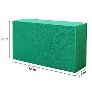 FLOFARE Pack of 3 Floral Foam Blocks Each (5.5"L x 3.1"W x 1.7"H) Green Wet & Dry Flower Foam for Fresh & Artificial Flower Arrangement, Plant Foam, Florist Supplies for DIYs, Arts, Crafts & Weddings