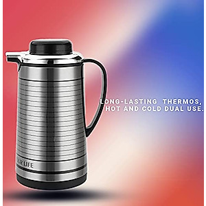 Bright Stainless Steel insulated Vacuum Flask Thermos, Keeps Hot/Cold water up to 20 Hours, Stainless Steel Double Wall Vacuum Glass Themros (1.6L)