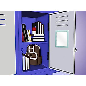 2 Pack Magnetic Locker Mirror for School Locker, Refrigerator, Office Cabinet, 6.3" x 4.8", Locker Accessories Rectangular Mirror for Girls and Boys (Soft Mint and White)