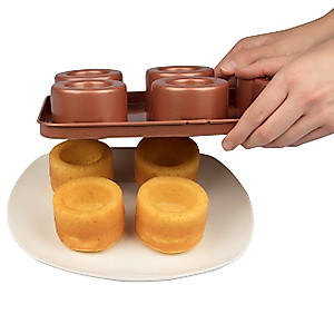 COOK'S CHOICE 2-In-1 Better Baker Edible Food Bowl & Muffin Maker- Simply Flip to Bake six 3" Bowls or Cupcakes- Stainless Steel Non-Stick Bakeware Pan - Perfect for Appetizers & Desserts