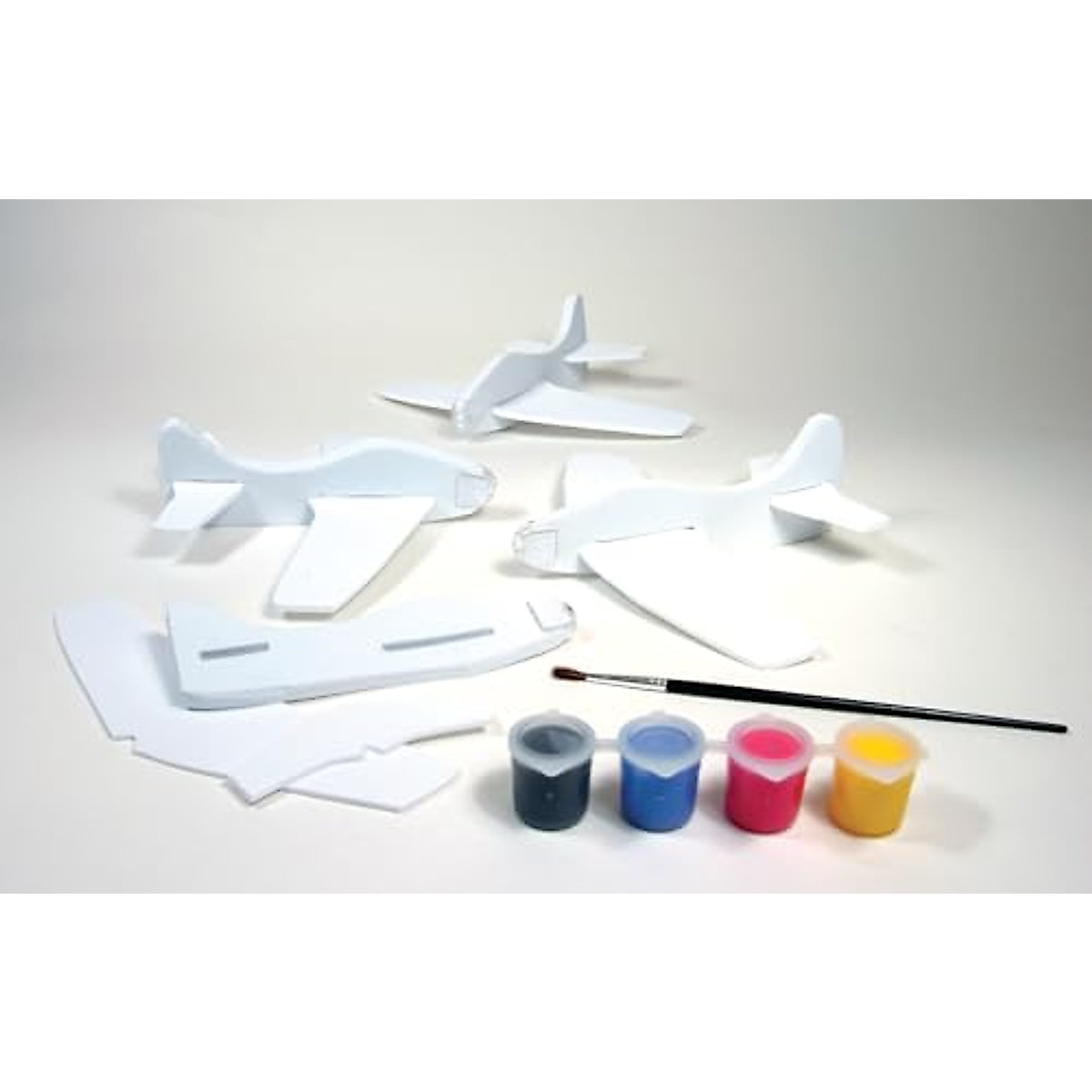 Creativity for Kids Four Foam Fliers Mini Craft Kit - Paint 4 Foam Glider Airplanes, Small Gifts for Kids, Red