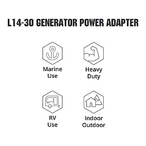 NemaTech NEMA L14-30P Male to TT-30R Female 30 Amp 4-Prong Compact Locking Generator to RV Transfer Switch Inlet Box Adapter