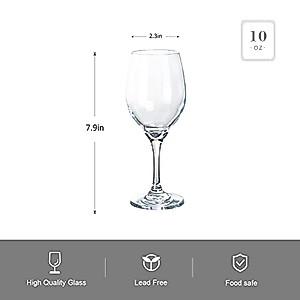 SUNNOW Vastto 10 Ounce Classic Crystal Wine Glass,for Home Dinning, Bar and Party,Set of 12