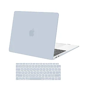 MOSISO Compatible with MacBook Air 13 inch Case 2022 2021 2020 2019 2018 Release A2337 M1 A2179 A1932 Retina Display with Touch ID, Plastic Hard Shell Case & Keyboard Cover Skin, Baby Blue