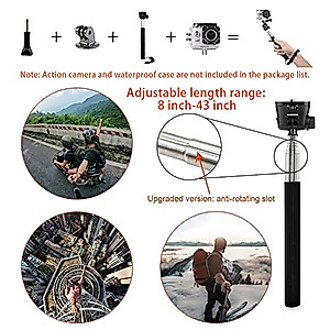 VVHOOY Action Camera Accessories Kit Chest Mount Suction Cup Selfie Stick Head Strap Floating Handle Compatible with Dragon Touch, GoPro HERO11 HERO9 HERO10 HERO8, AKASO EK7000 Brave 4 Brave 7 LE