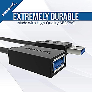 SABRENT 22AWG USB 3.0 Extension Cable A Male to A Female [Black] 3 Feet (CB-3030)
