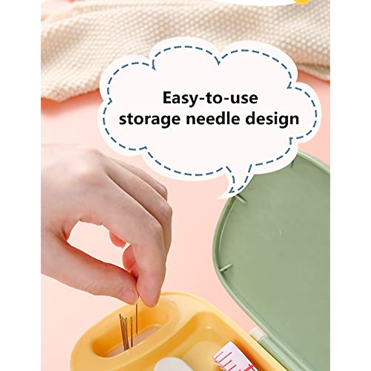 FKOG Sewing Project Kit, 135 Pcs Premium Family Sewing Supplies Repair Kit Sewing Thread Accessories Traveler Sewing Kit DIY Sewing Supplies Organizer (Pink)