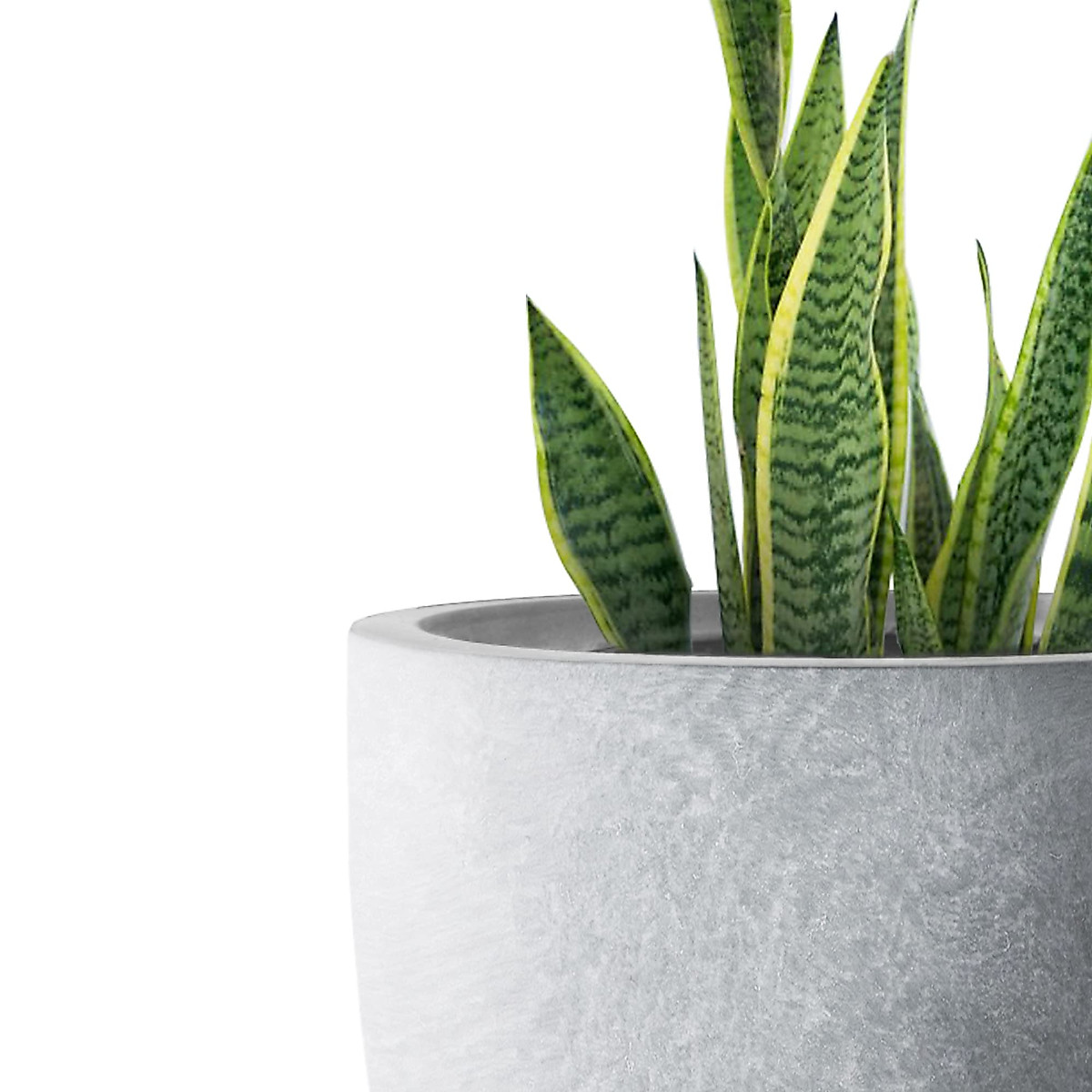 Kante RC0050B-C60611 Lightweight Concrete Modern Outdoor Round Planter, 14" x 14" x 12", Slate Gray