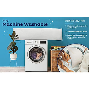 Snuggle-Pedic Long Body Pillow for Adults - Big 20x54 Pregnancy Pillows w/ Shredded Memory Foam & Bamboo Cooling Pillow Cover - Cuddle Pillow for Bed, Firm Maternity Side Sleeper Pillow Insert to Hug