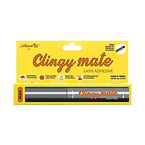 Amorus Clingy Mate Lash Adhesive Silicone Tip (Black) Long-Lasting, Waterproof, Formaldehyde-Free, Mess-Free Application