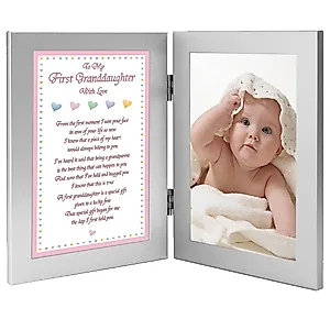 1st Granddaughter Poem Frame from Grandma or Grandpa - Add 4x6 Inch Photo