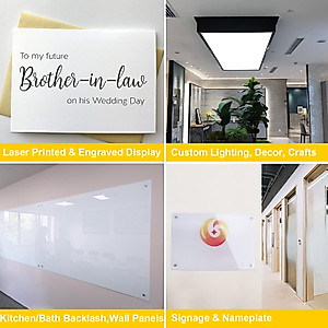 MNKNENG 4 Pack White Acrylic Sheet 1/8 Thick Translucent Acrylic Sheet Board 12 x 12 Inch Plastic Sheets White Plexiglass Sheet Square Board for Signs, Lighting, DIY Crafts