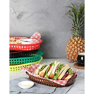 New Star Foodservice 44065 Fast Food Baskets, 10.5 x 7 Inch, Set of 12, Red