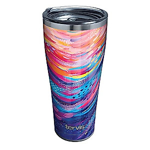Tervis Triple Walled Etta Vee Happy Abstract Insulated Tumbler Cup Keeps Drinks Cold & Hot, 30oz Legacy, Stainless Steel