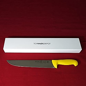 Nicul Prochef 11-3/4" Butcher Knife - Yellow PP Handle