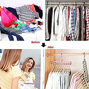 6 Packs of Hangers Space Saving for clothes, Small Space Saving, Magic Hanger Organizer, Shirt Organizer for Closet, Dress Organizer with 9 Holes for Closet Storage,Multi-Purpose Plastic Magic Hangers