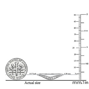 Dazzlingrock Collection 0.10 Carat (Cttw) 14K White Diamond Wedding Stackable Contour Guard Band 1/10 CT, White Gold, Size 8