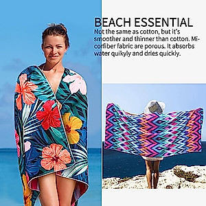2 Pack Microfiber Oversized Lightweight Beach Towel for Adults Women Men, Reversible 71" x 32" XL Extra Large Thin Quick Dry Sand Free Pool Towels for Travel Sport Swimming Camping Picnic Yoga Gym