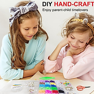 Redtwo 6200 Pcs Clay Beads Bracelet Making Kit, Flat Round Polymer Heishi Beads Friendship Bracelet Kit with Charms and Elastic Strings, Jewelry Making Kit for Girls 8-12 Gifts for Kids