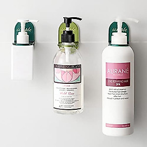 jomgeroz Wall Mount Shower Gel Bottle Holder Storage Rack Adhesive Adjustable Shampoo Hand Bottle Hanging Organizer hand hanger