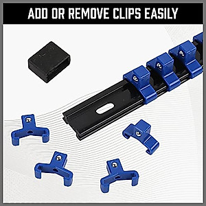 HORUSDY 9PC ABS Socket Organizer, 1/4-Inch x 38 Clips, 3/8-Inch x 45 Clips, 1/2-Inch x 36 Clips, Premium Quality Socket Holders