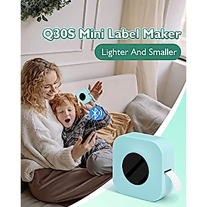 Phomemo Mini Label Maker Q30S Bluetooth Small Label Maker Machine, Handheld Label Maker Wireless Thermal Labeler Printer, for Home Office Organization, Green