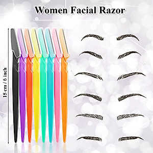 96 Pcs Eyebrow Razors Shavers Trimmers for Women Dermaplane Razor Facial Razors Shavers Facial Hair Removal for Women Exfoliating Dermaplaning Tool for Face with Precise Cover for Makeup Care Tools