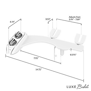 LUXE Bidet NEO 120 Plus - Only Patented Bidet Attachment for Toilet Seat, Innovative Hinges to Clean, Slide-in Easy Install, Advanced 360° Self-Clean, Single Nozzle, Rear Wash (Chrome)