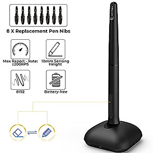 XPPen Deco 01 V2 Drawing Tablet 10x6.25 Inch Graphics Tablet Digital Drawing Tablet for Chromebook with Battery-Free Stylus and 8 Shortcut Keys (8192 Levels Pressure)