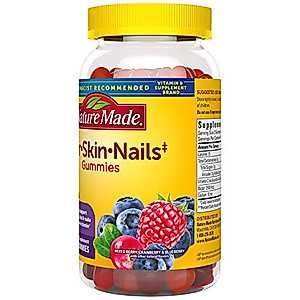 Nature Made Hair Skin and Nails with Biotin 2500 mcg, Dietary Supplement for Healthy Hair, Skin & Nails Support, 150 Gummies, 75 Day Supply