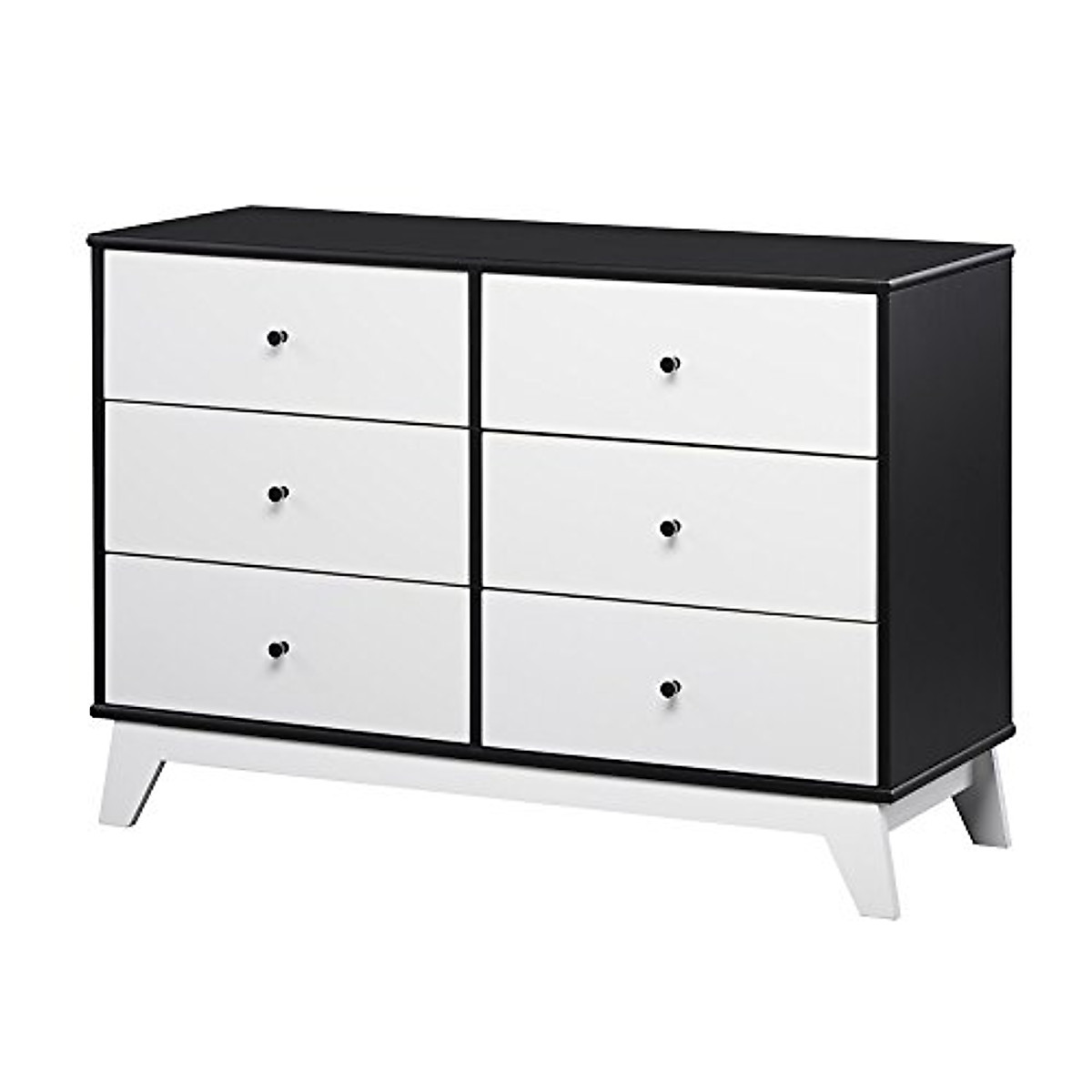 Little Seeds Rowan Valley Flint 6-Drawer Dresser, Black/White