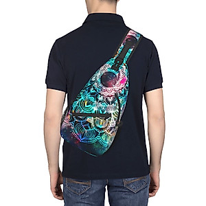 Jumou Galaxy Mandala Sling Bag Crossbody Backpack Women Men Travel Chest Bag Casual Outdoor Sports Running Hiking