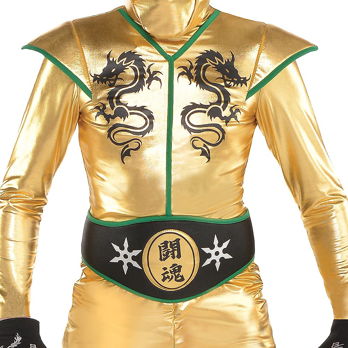 amscan Fighter Ninja Party Costume Kit - Child Medium (8-10), Gold - 1 Set