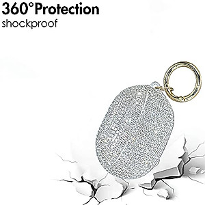New in 2021 Apple Beats Studio Buds Case Sparkly Diamond Beats Studio Buds Case with Keychain, Shockproof Protective Premium Bling Rhinestone Cover Skin for Beats Studio Buds Charging Case