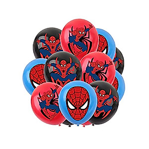 43PCS Spider Birthday Decorations - Spider Theme Party Supplies for Kids Boys with Happy Birthday Banner, Cake Topper, 24 Latex Balloons, 15 Cupcake Toppers