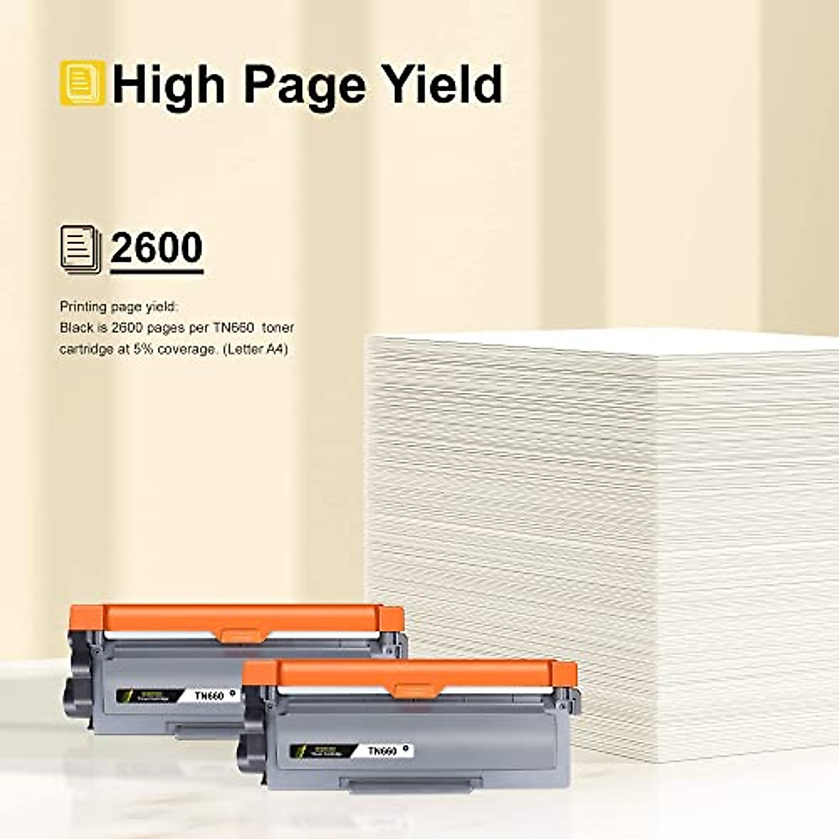 TN660 TN630 Higher-Yield SHEENGO Compatible Toner Cartridge Replacement for Brother TN660 TN-660 for HL-L2340DW HL-L2300D HL-L2380DW MFC-L2700DW L2740DW DCP-L2540DW Printer(TN6602PK) up to 2,600 Pages