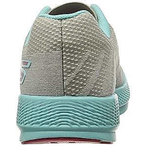 Skechers Women's GO Run Razor 3+ Sneaker, Gray Mesh Hot Melt Aqua Hot Pink Trim, 9