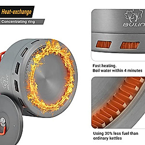 Bulin Camping Kettle 1.6L with 5800W Camping Gas Stove Burner Camping Hiking Backpack Outdoor