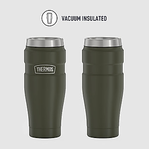 THERMOS Stainless King Vacuum-Insulated Travel Tumbler, 16 Ounce, Army Green