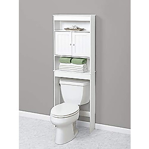 Zenna Home Cottage Over-The-Toilet Bathroom, 3 Shelf spacesaver, White