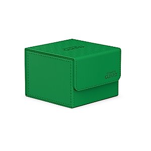 Ultimate Guard Sidewinder 133+, Deck Box for 133 Double-Sleeved TCG Cards, Green, Magnetic Closure & Microfiber Inner Lining for Secure Storage