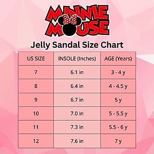 Disney Girls Favorite Characters Jelly Sandals - Ballet Summer Slides Beach Water Slip On, Pink Glittler (7 Medium, Toddler)