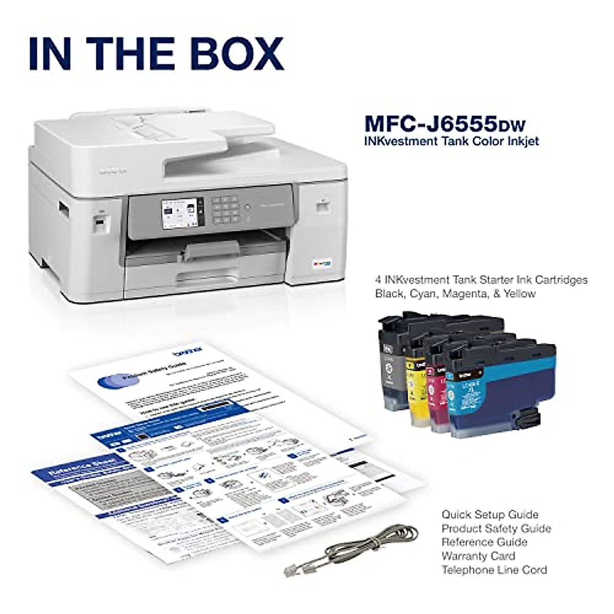 Brother MFC-J6555DW INKvestment Tank Color Inkjet All-In-One Printer with up to 1 Year of Ink In-box1 and 11” x 17” print, copy, scan, and fax capabilities