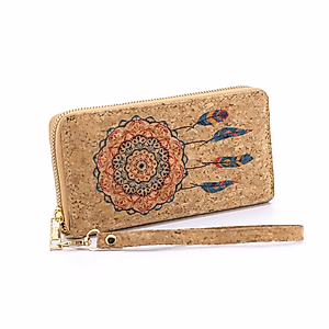 Cork Culture Dream Catcher wallet Gift sustainable vegan purse Lightweight Durable zipper wallet for women