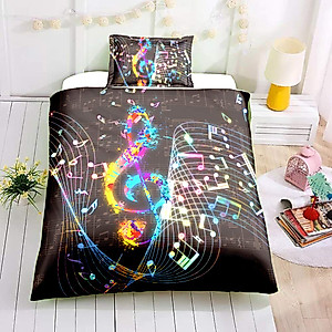 BBchose 3D Bedding Set Girl Dazzle Music Home Textiles Bedclothes Duvet Cover Sets 1 Duvet Cover with 1 Pillowcase (Twin)