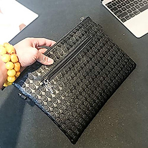 DownUpdown Men Women Clutch Skull Clutch Handbags Punk Evening Bag Faux Leather Skull Print Wallet Handbags Gothic Purse Cross Chain Clutch with Shoulder Strap -Black