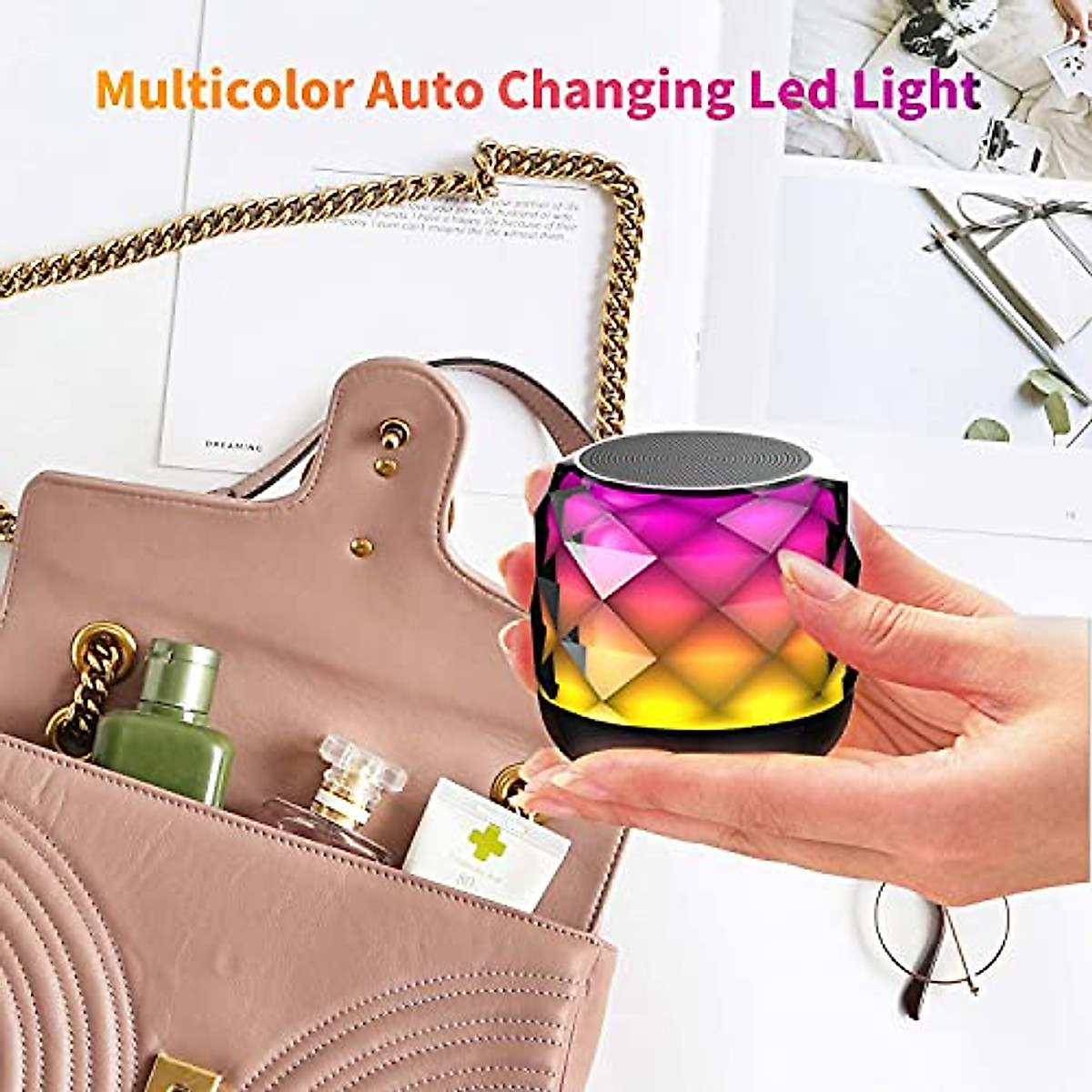 LENRUE Bluetooth Speaker, Small Mini Wireless Portable Speakers with Colorful Light, HiFi Sound, Long Playtime,Gift for Women Girls Kids Daughter Sister