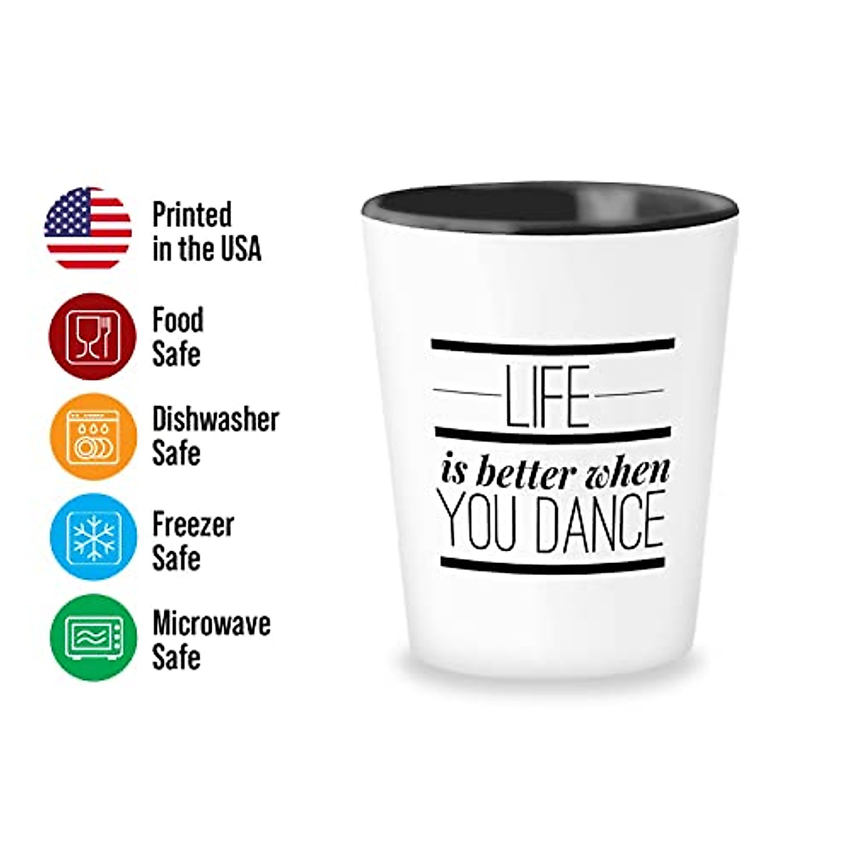 Dance Shot Glass 1.5oz - Better When Dancing - Unique Dance Teacher Idea for Pole Dancers Ballroom Dancer Zumba Party People